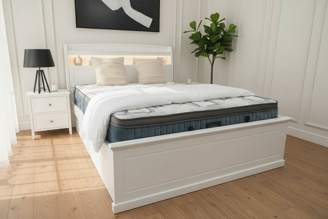 Vanice Queen Timber Gas Lift Bed — Lj Bedding and Furnitures