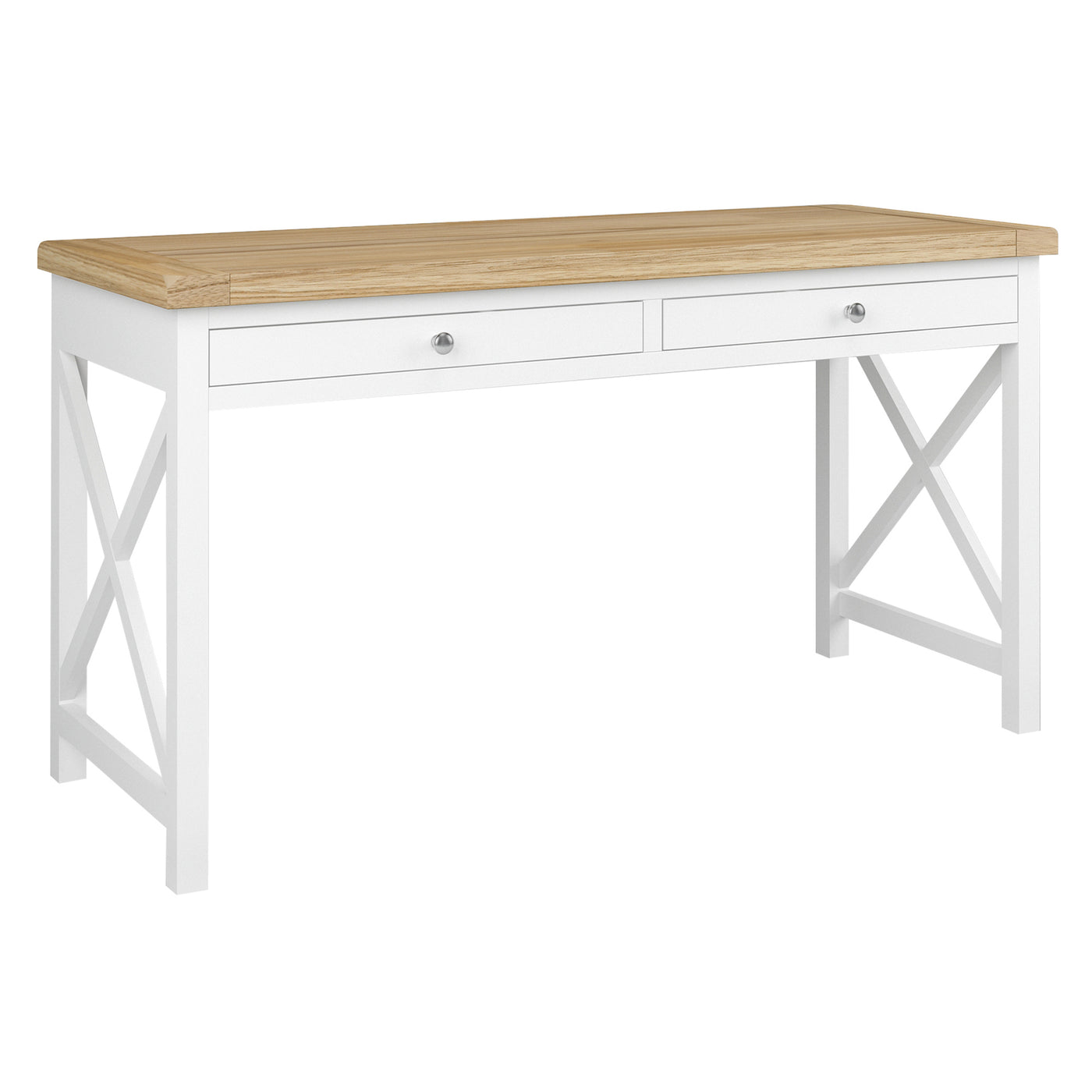 Duson 2 Drawer Acacia Wood Desk — Lj Bedding and Furnitures