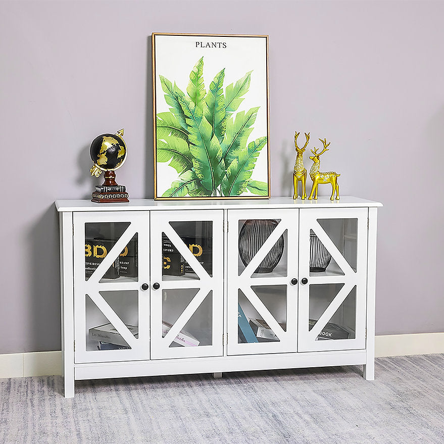 Hamptons Buffet Sideboard with 2 Glass Doors — Lj Bedding and Furnitures
