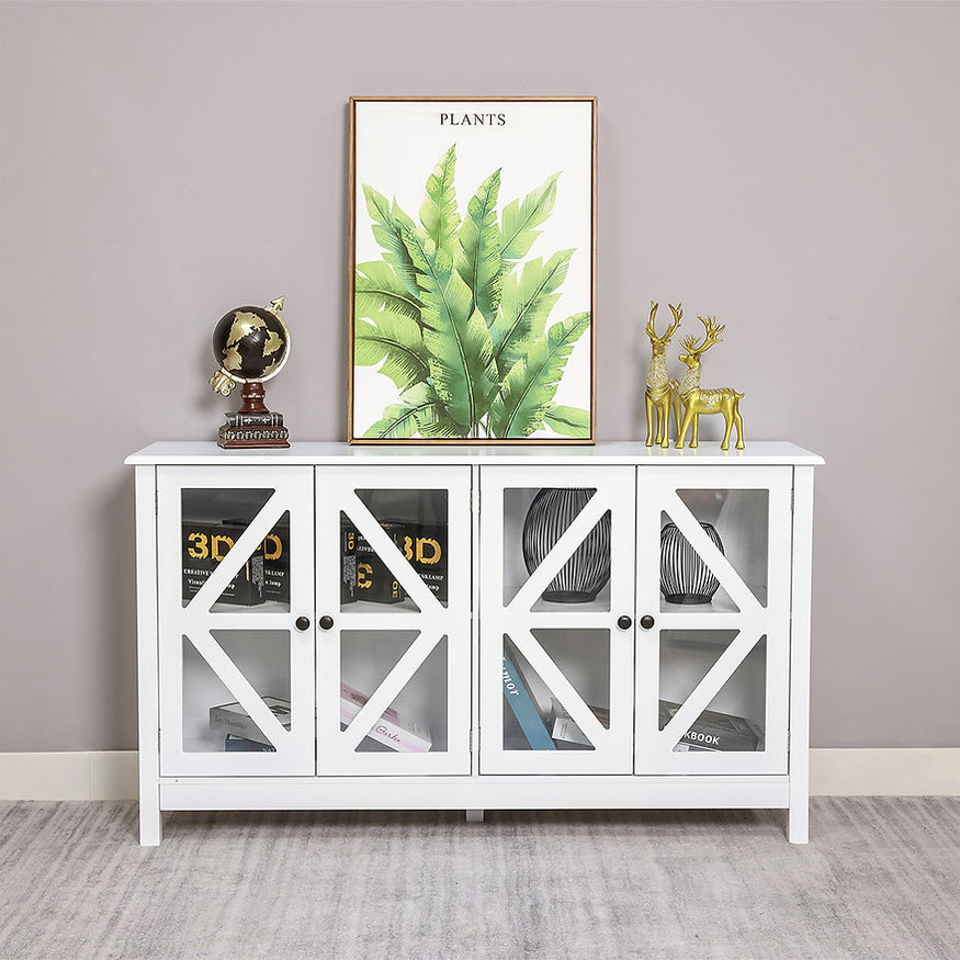 Hamptons Buffet Sideboard with 2 Glass Doors — Lj Bedding and Furnitures