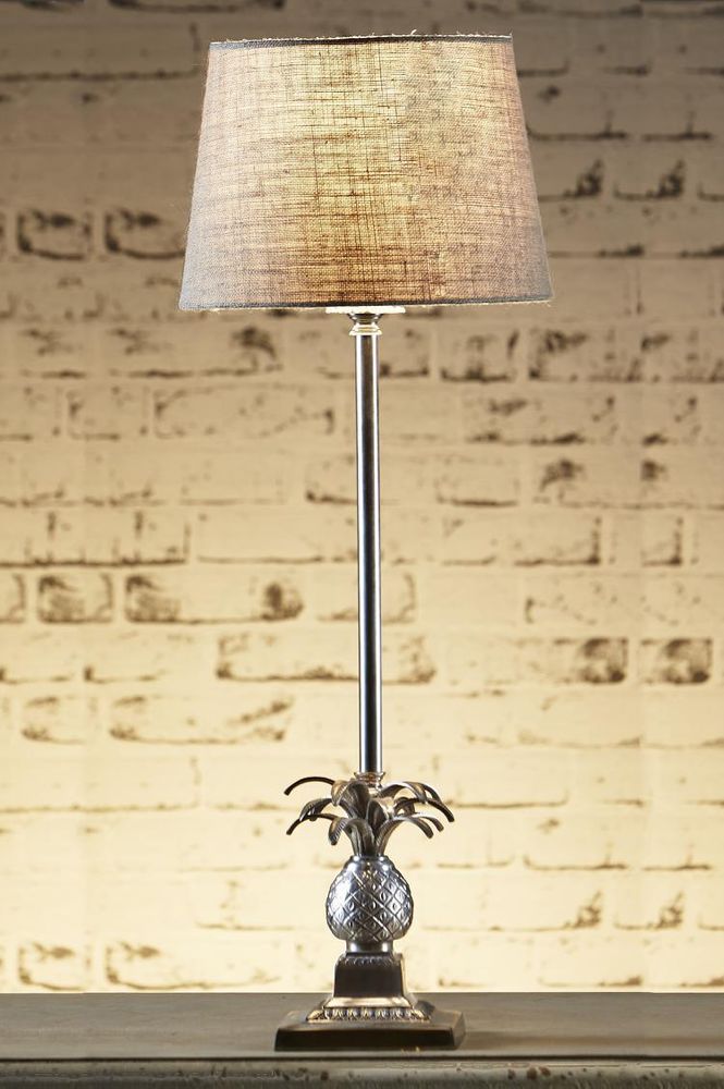 Caribbean Pineapple Table Lamp Base Antique Silver- Base Only — Lj ...