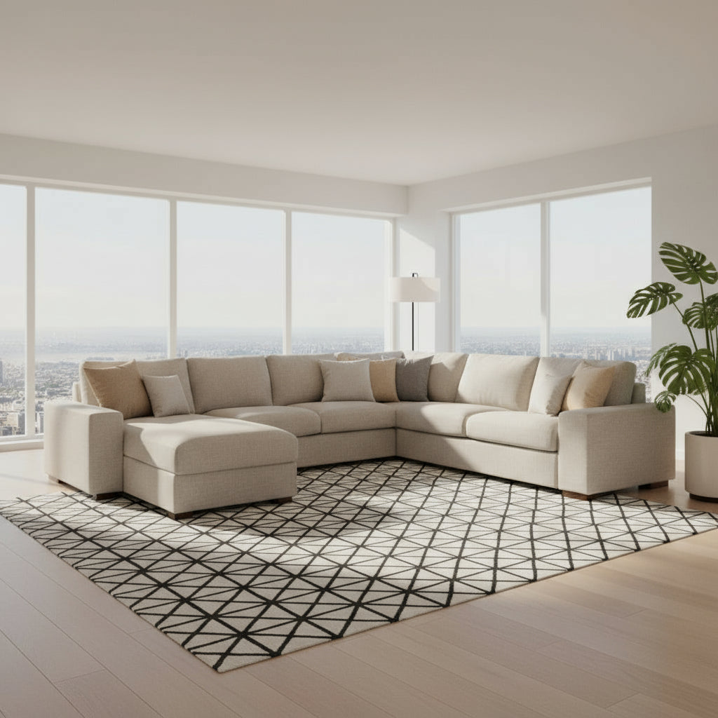 Cambridge Corner Lounge with Chaise — Lj Bedding and Furnitures