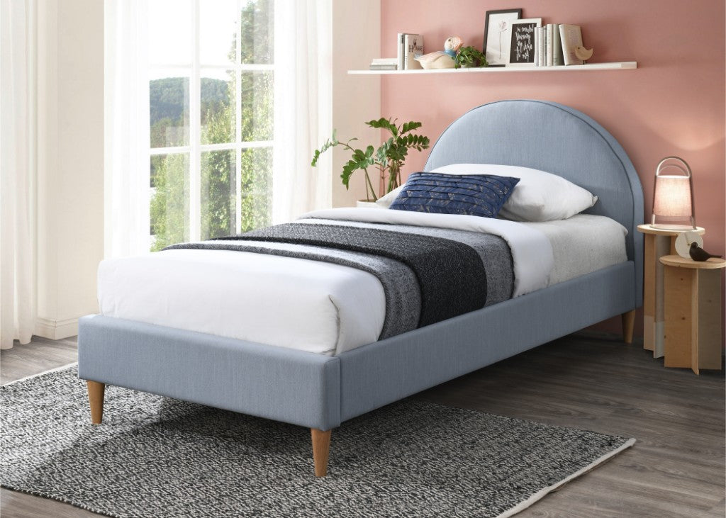 Alix Single Bed Frame - Denim Blue — Lj Bedding and Furnitures