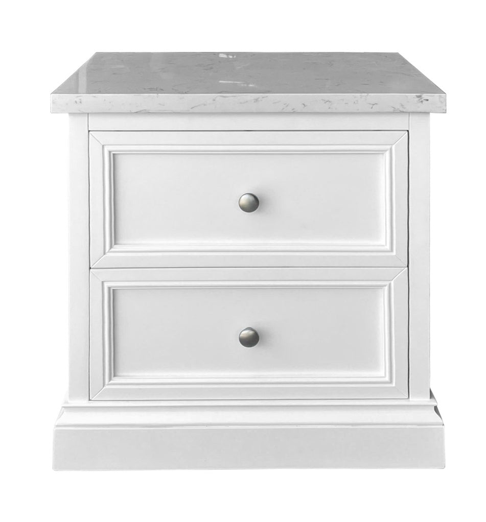 Texas 2 Drawer Bedside with Marble Top — Lj Bedding and Furnitures