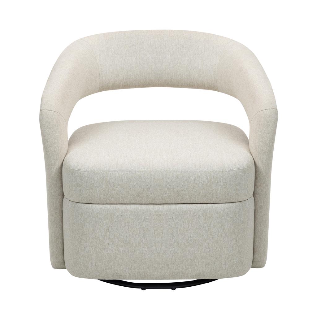 Raeley Swivel Armchair- Beige — Lj Bedding and Furnitures